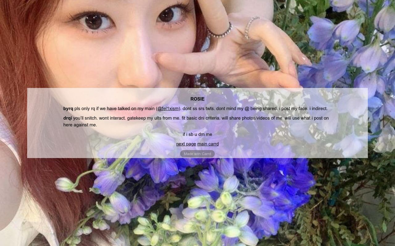 Rosie’s carrd